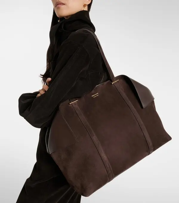 FERRAGAMO Large Suede Tote Bag - Brown