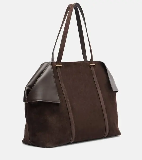 FERRAGAMO Large Suede Tote Bag - Brown