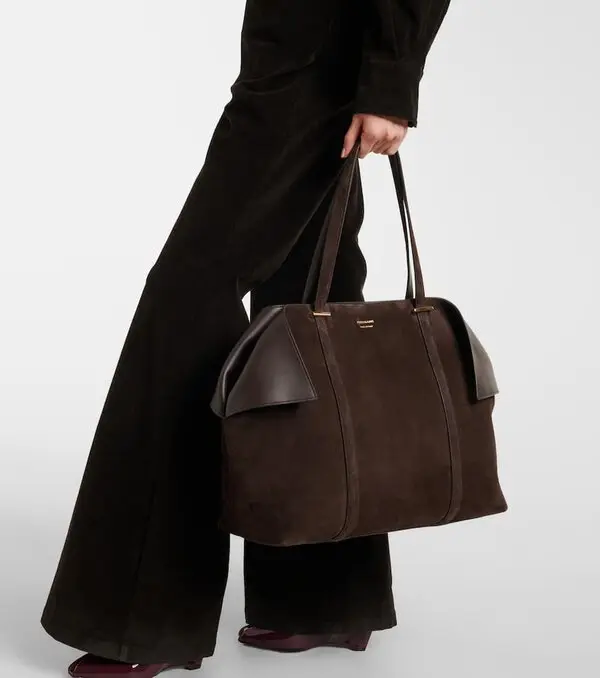 FERRAGAMO Large Suede Tote Bag - Brown