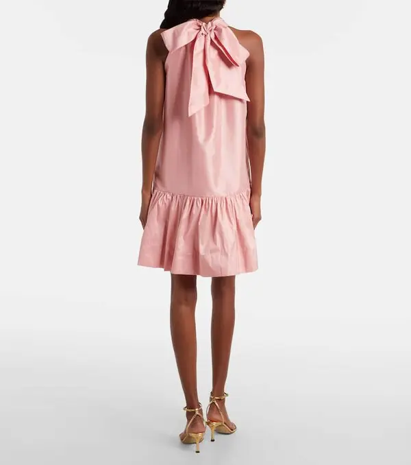 Simkhai Hope Bow-detail Taffeta Minidress - Pink
