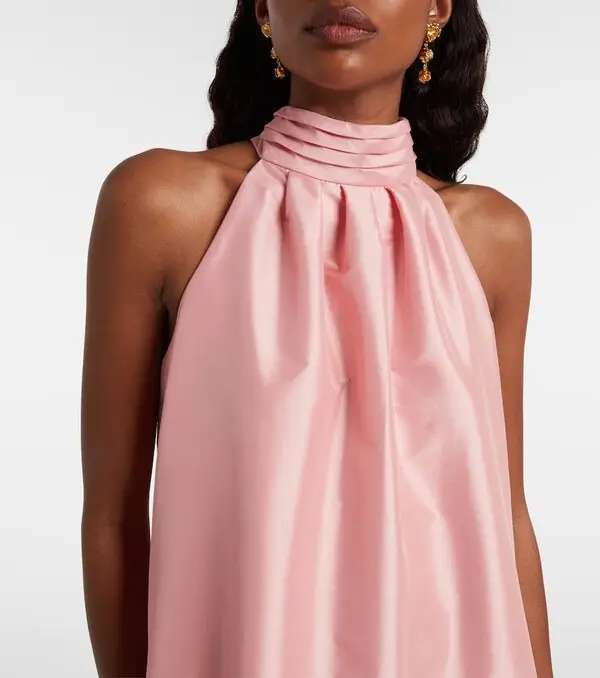 Simkhai Hope Bow-detail Taffeta Minidress - Pink