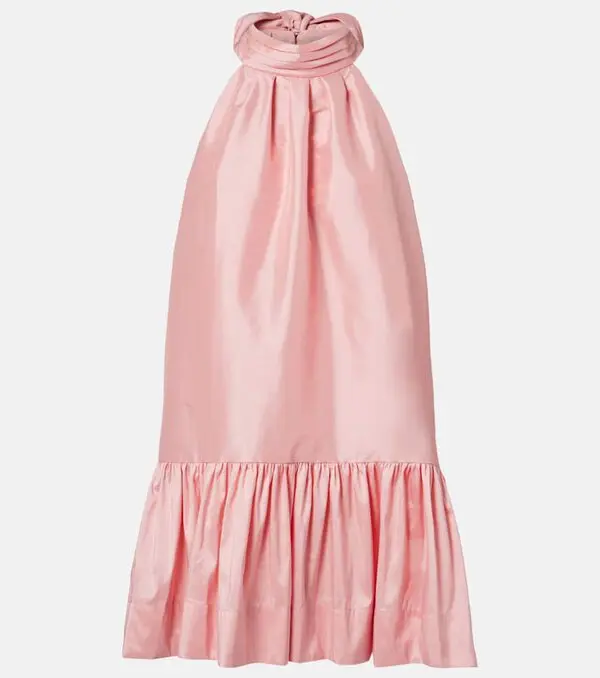 Simkhai Hope Bow-detail Taffeta Minidress - Pink