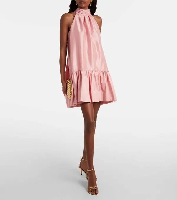Simkhai Hope Bow-detail Taffeta Minidress - Pink