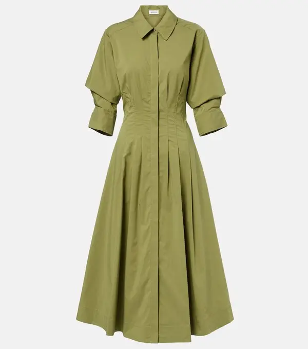 Simkhai Jazz Cotton-blend Poplin Shirt Dress - Green
