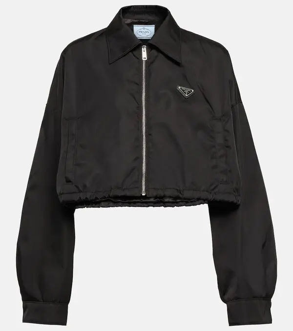 Prada Cropped Nylon Jacket - Black