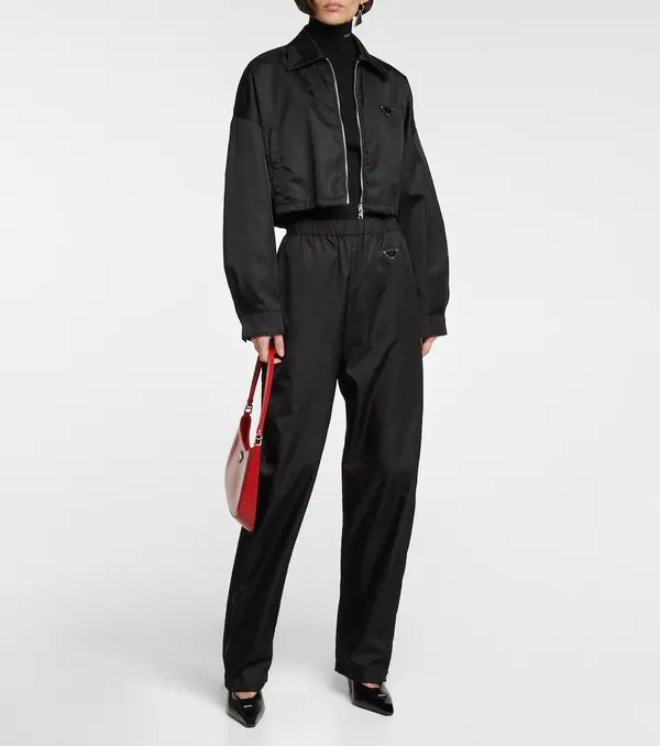 Prada Cropped Nylon Jacket - Black