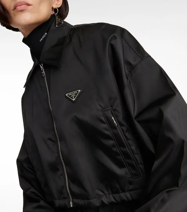 Prada Cropped Nylon Jacket - Black