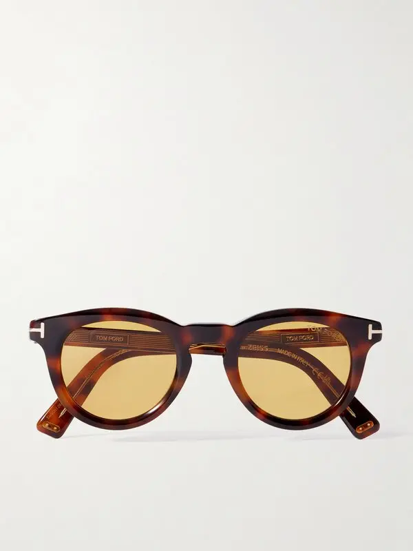 TOM FORD Icon Round-frame Sunglasses - Tortoiseshell