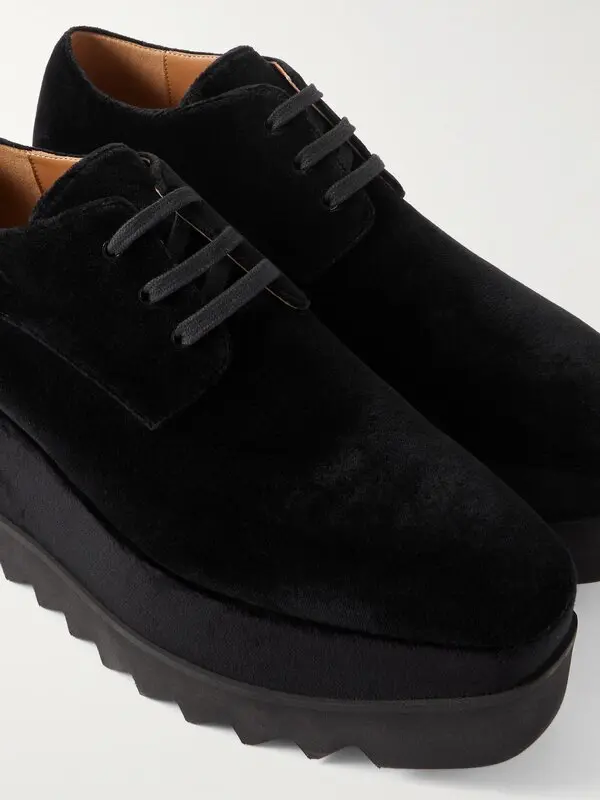 Stella McCartney Elyse Velvet Platform Brogues