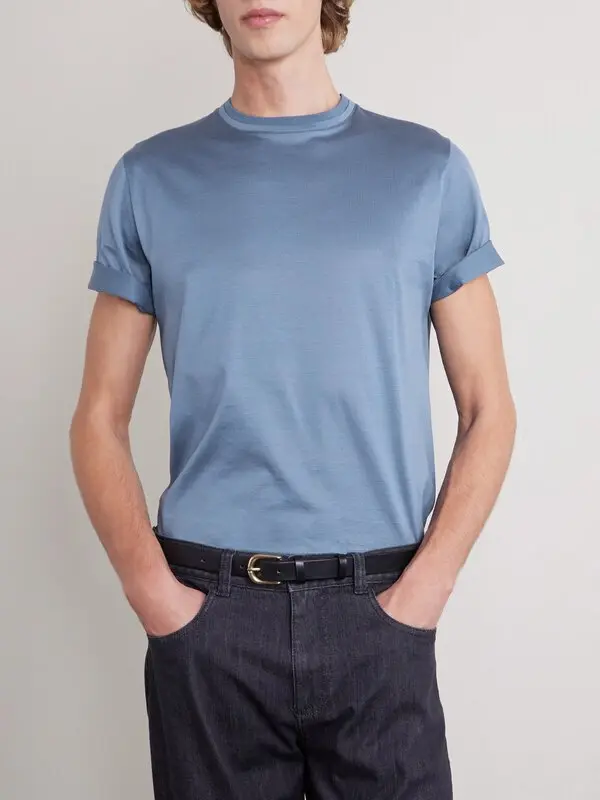 Canali Cotton-jersey T-shirt - Blue