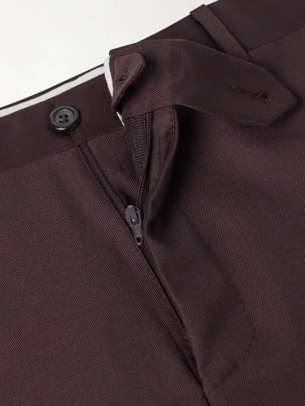 Canali Tapered Wool-twill Suit Trousers - Brown