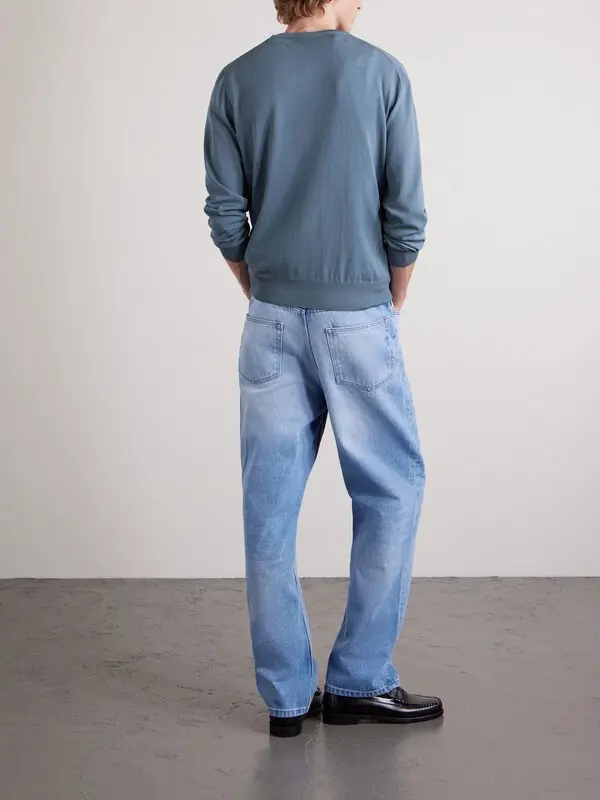 Canali Cotton Crewneck Sweater - Blue