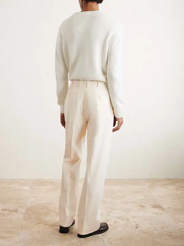 SAMAN AMEL Amo Straight-leg Pleated Suit Trousers