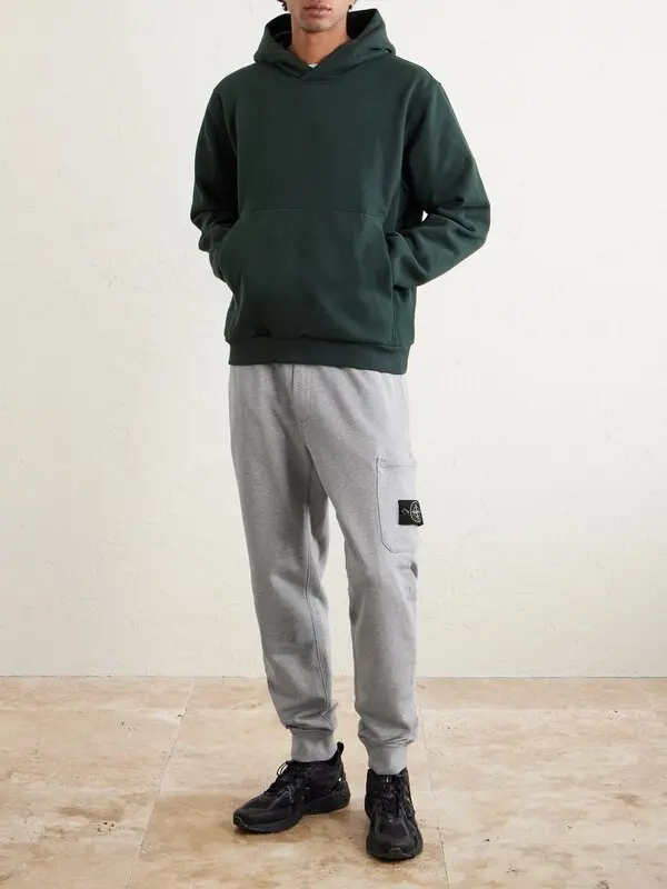 Stone Island Logo-appliquéd Organic Cotton-jersey Sweatpants