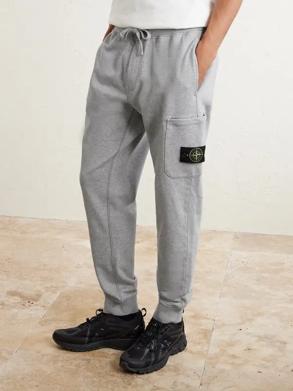 Stone Island Logo-appliquéd Organic Cotton-jersey Sweatpants