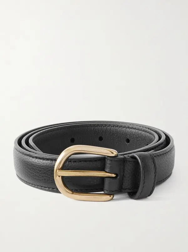 SAMAN AMEL Cardon Full-grain Leather Belt - Black