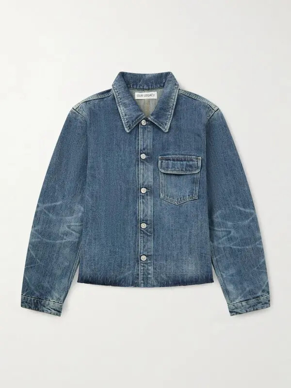 Our Legacy Cut Rebirth Frayed Denim Jacket - Blue