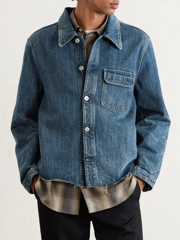 Our Legacy Cut Rebirth Frayed Denim Jacket - Blue