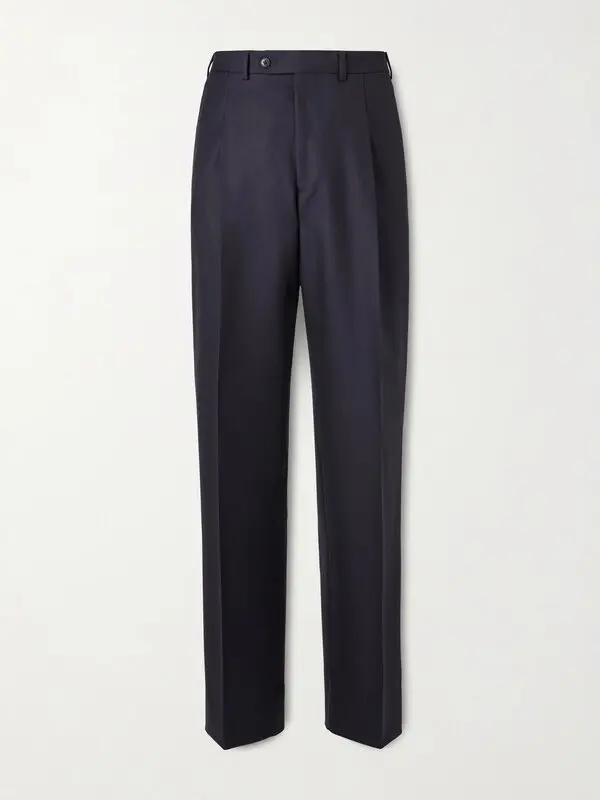 SAMAN AMEL Amo Straight-leg Cotton-blend Suit Trousers