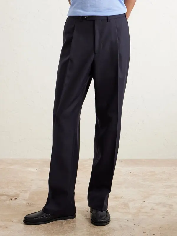 SAMAN AMEL Amo Straight-leg Cotton-blend Suit Trousers