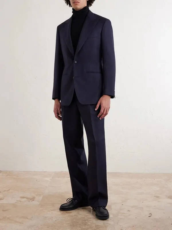 SAMAN AMEL Amo Straight-leg Cotton-blend Suit Trousers