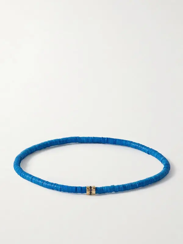 Luis Morais 14-karat Gold Sapphire Beaded Bracelet - Blue