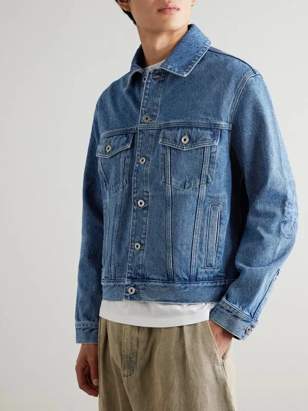 Loewe Anagram Denim Trucker Jacket - Blue