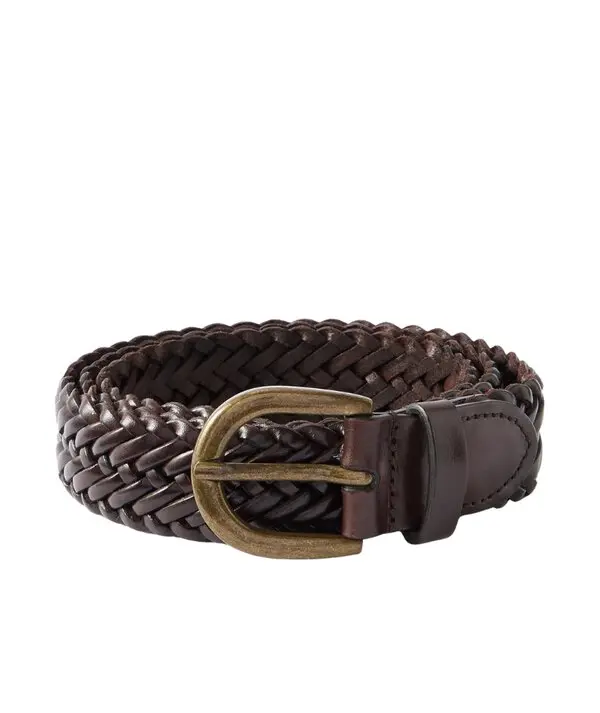 MORJAS Woven Leather Belt - Brown