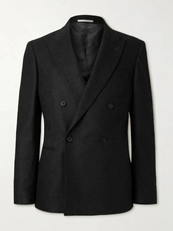 Mr P. Double-breasted Cashmere-blend Flannel Suit Jacket
