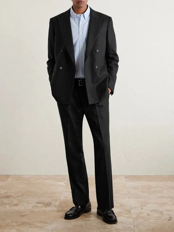 Mr P. Double-breasted Cashmere-blend Flannel Suit Jacket