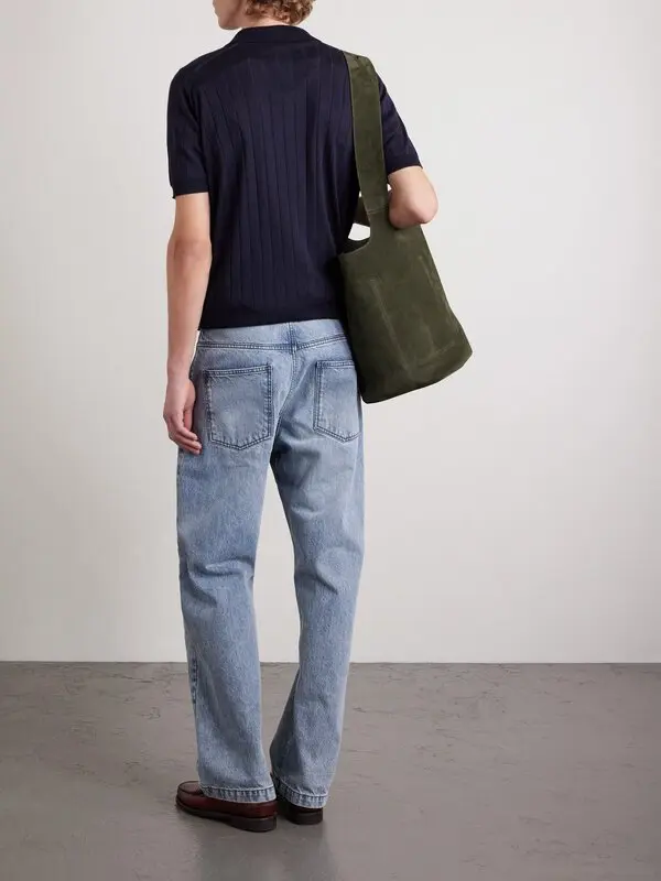 John Smedley Ribbed Wool And Cotton-blend Polo Shirt
