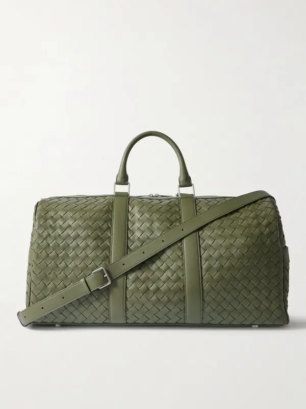 Bottega Veneta Intrecciato Leather Duffle Bag - Green