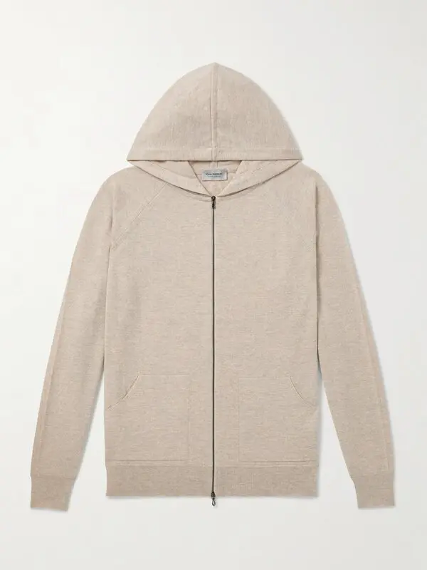 John Smedley Carty Merino Wool Zip-up Hoodie - Gray