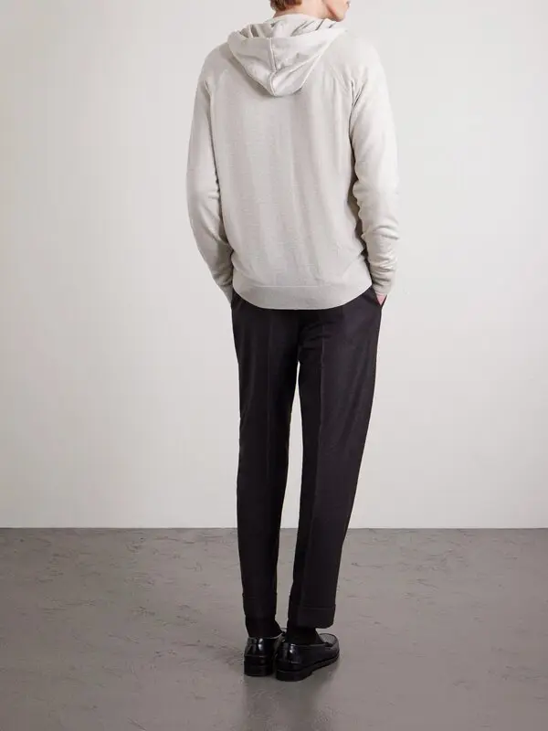 John Smedley Carty Merino Wool Zip-up Hoodie - Gray