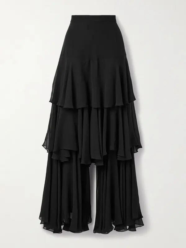 Sharon Wauchob Tiered Wide-leg Silk-chiffon Pants
