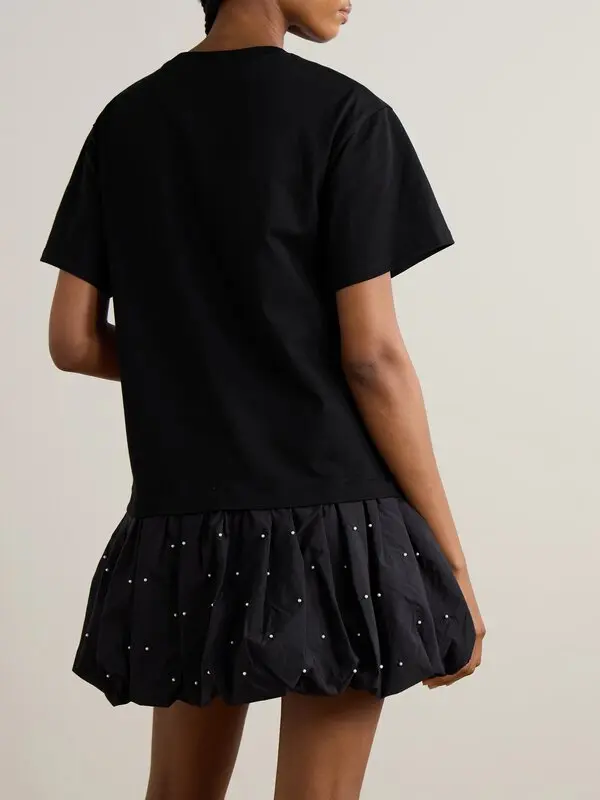 Sea Alberta Cotton-jersey And Embellished Shell Mini Dress
