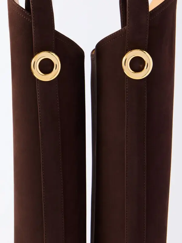 Loro Piana Kilda Nubuck Knee Boots - Brown