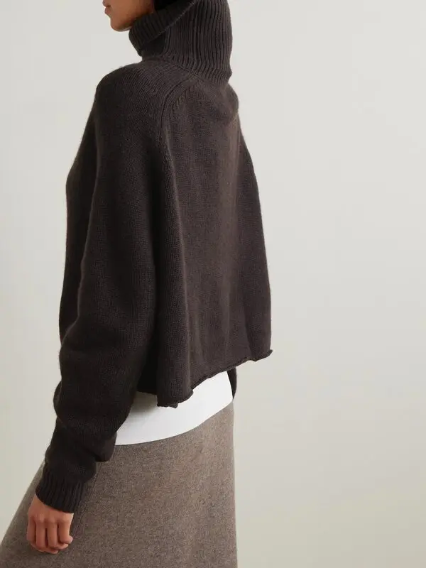 LISA YANG Cathie Cashmere Turtleneck Sweater - Brown