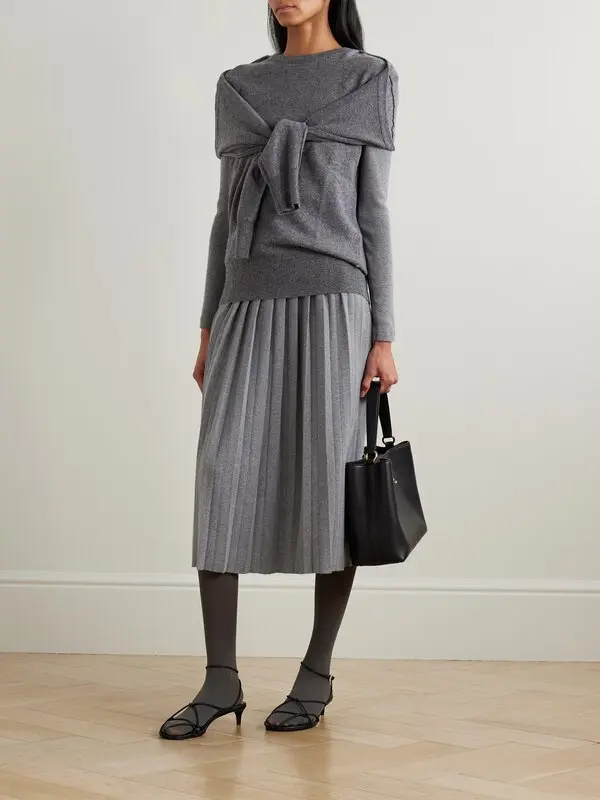 LISA YANG Othelia Convertible Cutout Cashmere Sweater - Gray