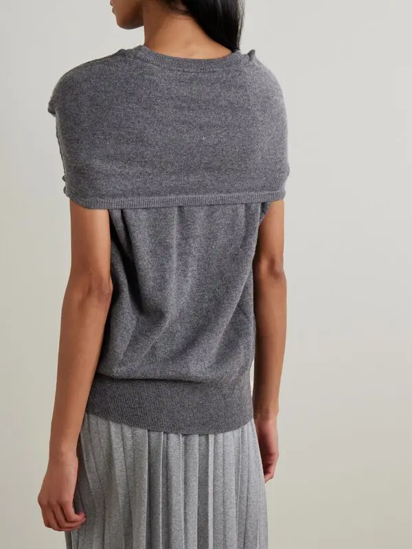 LISA YANG Othelia Convertible Cutout Cashmere Sweater - Gray