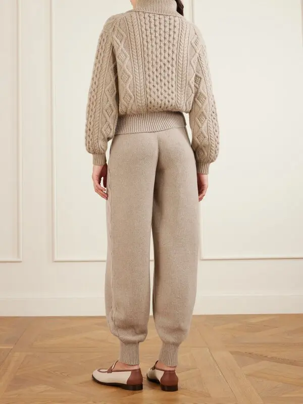Loro Piana Eyre Cable-knit Cashmere Turtleneck Cardigan