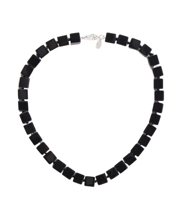 Le Sundial Onyx And Silver Collar - Black