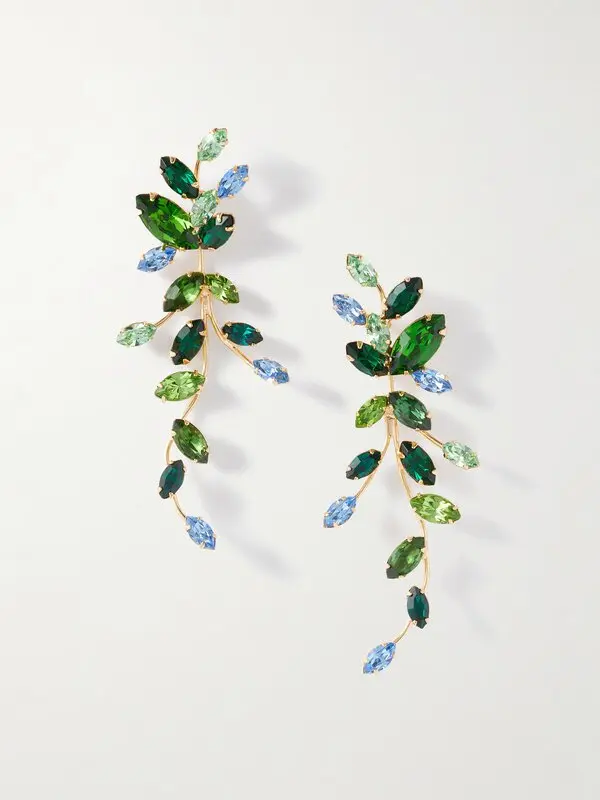 JENNIFER BEHR Vivica Crystal Earrings - Green