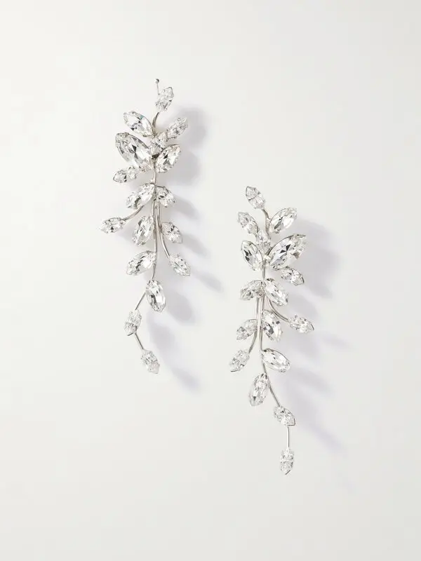 JENNIFER BEHR Vivica Silver-tone Crystal Earrings - Neutrals