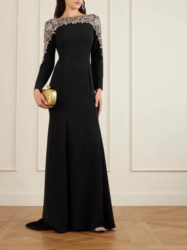 Jenny Packham Embellished Jersey Gown