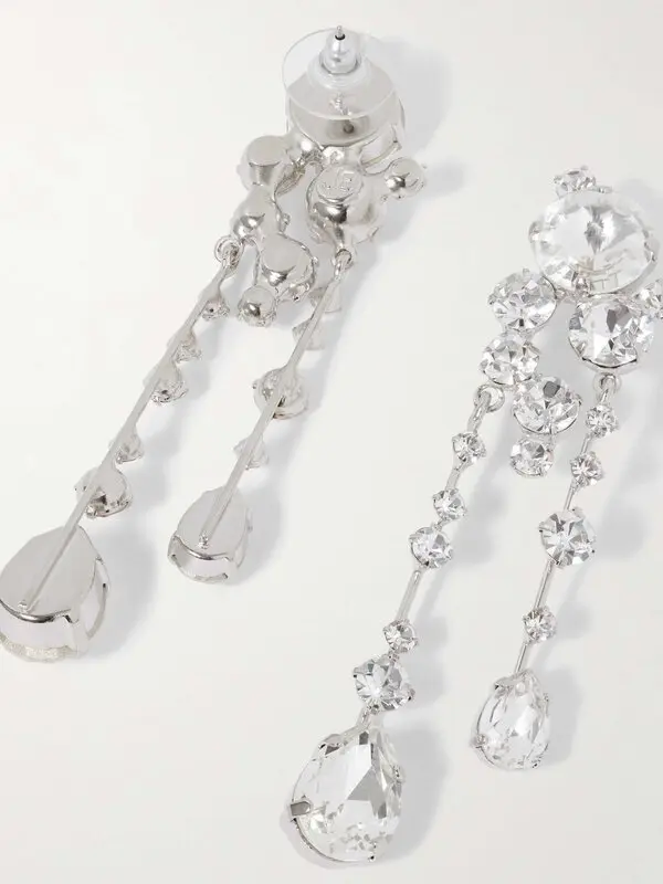 JENNIFER BEHR Jayleen Silver-plated Crystal Drop Earrings