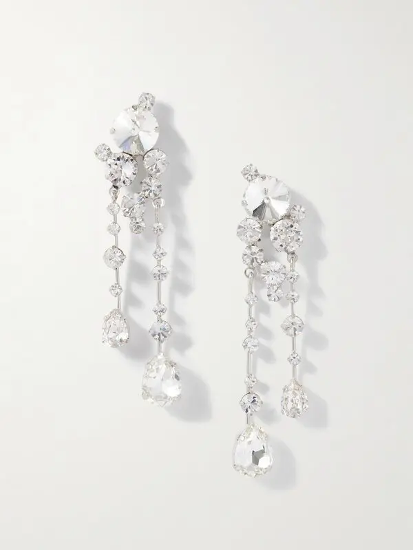 JENNIFER BEHR Jayleen Silver-plated Crystal Earrings - Neutrals