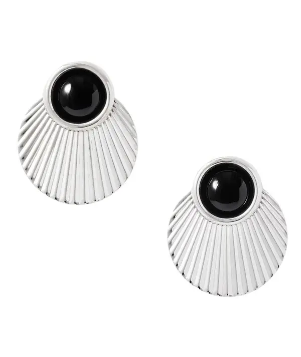 JENNIFER BEHR Argent Onyx Earrings - Silver