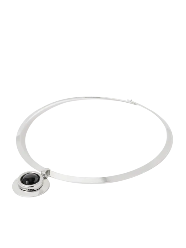 JENNIFER BEHR Alva -plated Onyx Choker - Silver