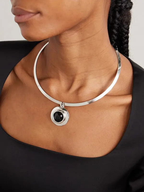 JENNIFER BEHR Alva -plated Onyx Choker
